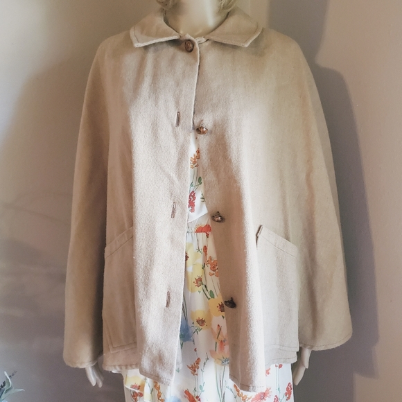 Vintage | Jackets & Coats | Vintage Light Tan Natural Fiber Button Up ...